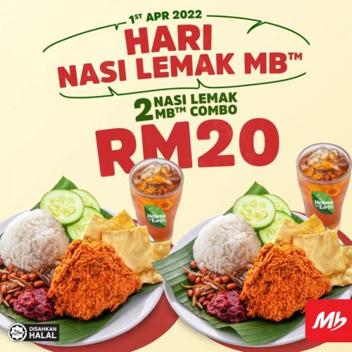 Marrybrown Nasi Lemak MB Combo 2 for RM20 Promotion (1 Apr 2022)