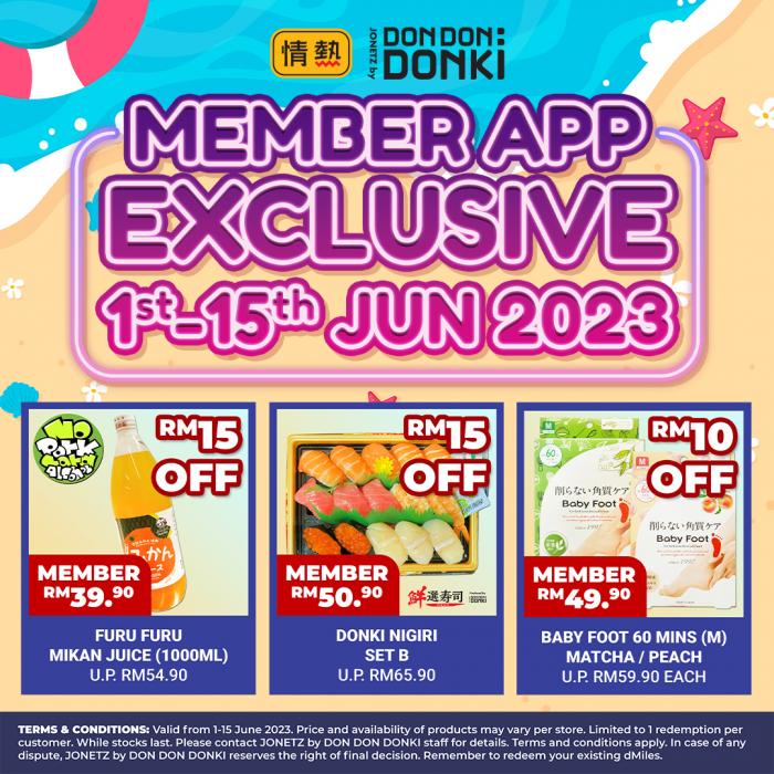 DONKI Member App Exclusive Promotion (1 Jun 2023 - 15 Jun 2023)