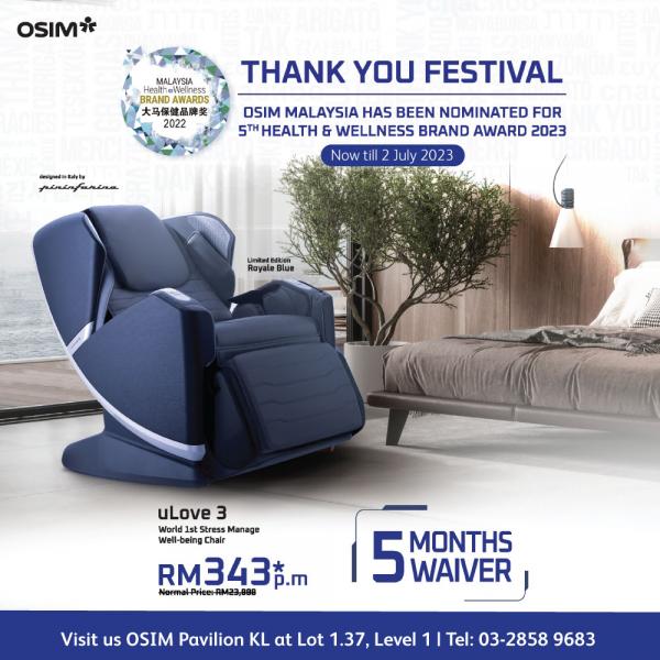 OSIM Pavilion KL uLove 3 Promotion (valid until 2 Jul 2023)