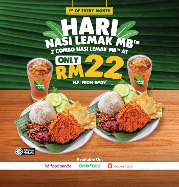Marrybrown 2 Nasi Lemak MB Combo for RM22 Promotion (1st Day of Every Month)