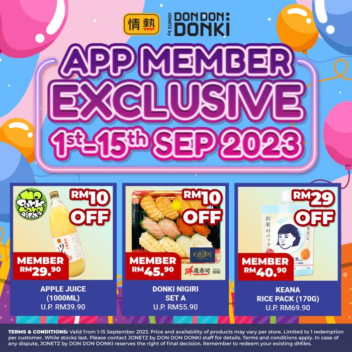 DONKI Member Exclusive Promotion (1 Sep 2023 - 15 Sep 2023)