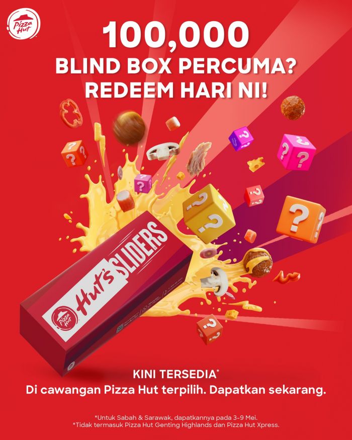 Pizza Hut FREE Hut's Sliders Giveaway: 100,000 Blind Boxes Up for Grabs! (24-30 April 2025)