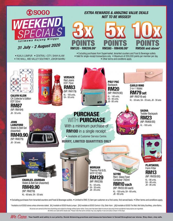 SOGO Weekend Special Promotion (30 July 2020 - 2 August 2020)