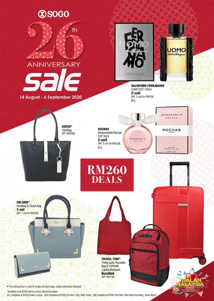 SOGO 26th Anniversary Sale (14 Aug 2020 - 6 Sep 2020)