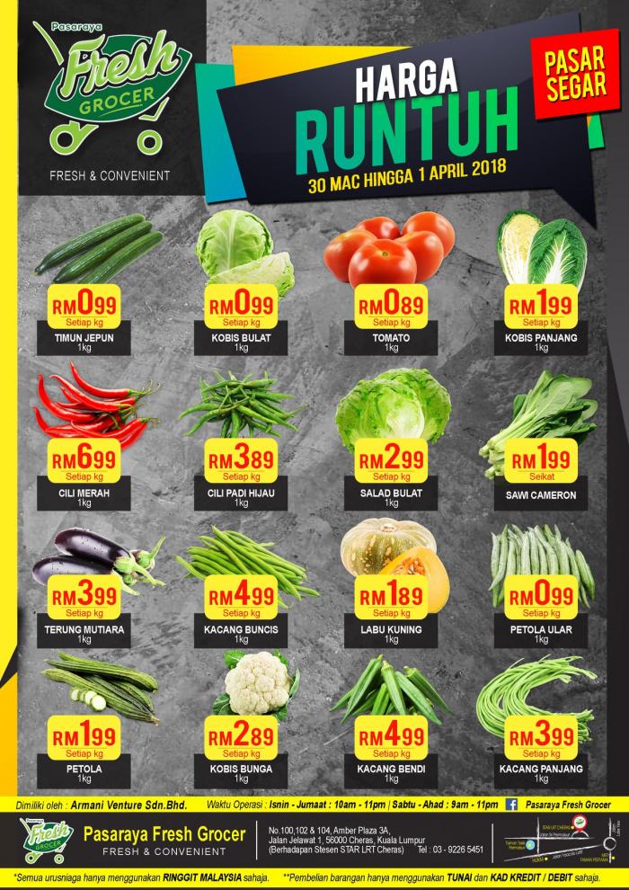 Pasaraya Fresh Grocer Harga Runtuh Promotion (30 March 2018 - 1 April 2018)