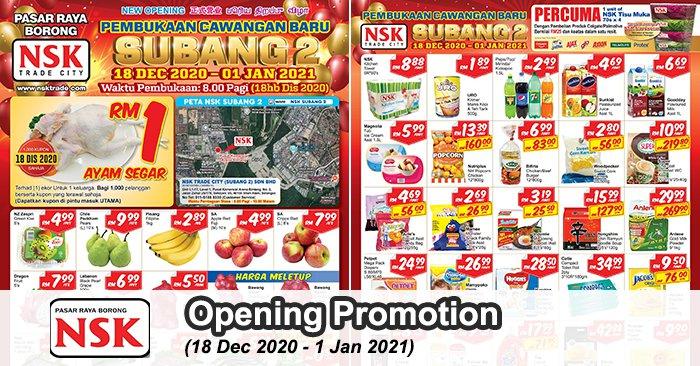 NSK Subang 2 Opening Promotion (18 Dec 2020 - 1 Jan 2021)