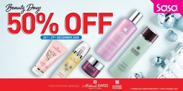 Sasa Beauty Days Skincare Sale 50% OFF (24 Dec 2020 - 27 Dec 2020)