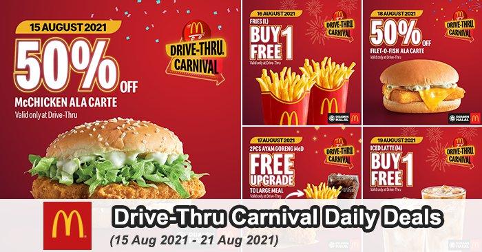 McDonald's Drive-Thru Carnival Daily Deals Promotion (15 Aug 2021 - 21 ...