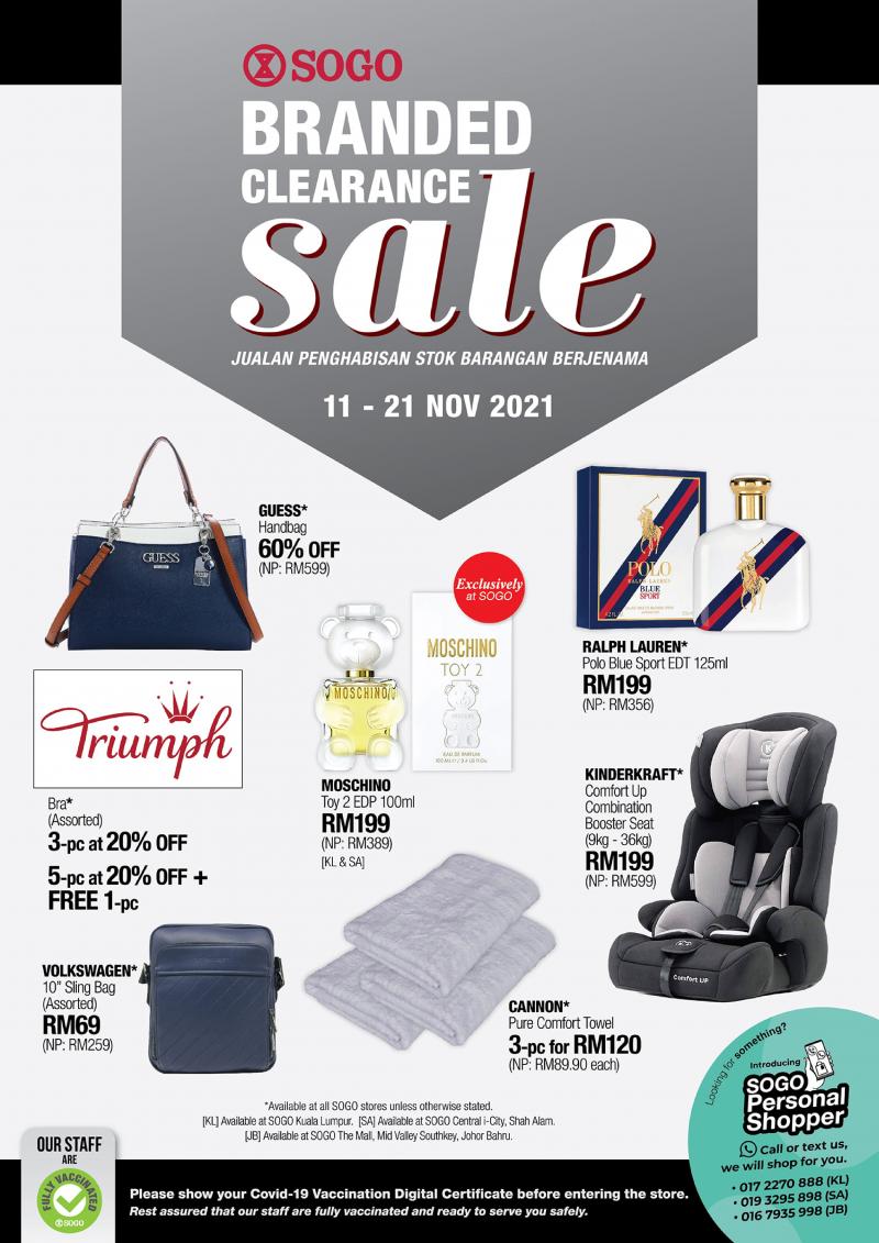 SOGO Branded Clearance Sale (11 Nov 2021 - 21 Nov 2021)