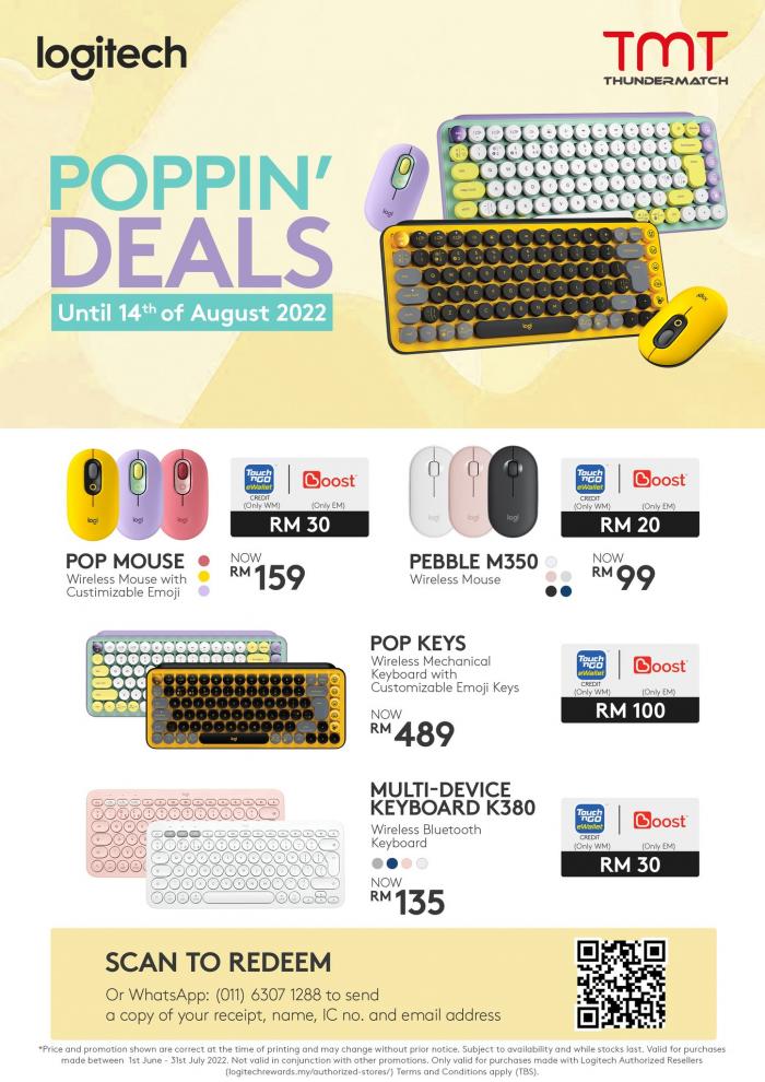 TMT Logitech Poppin' Deals Promotion (valid until 14 Aug 2022)