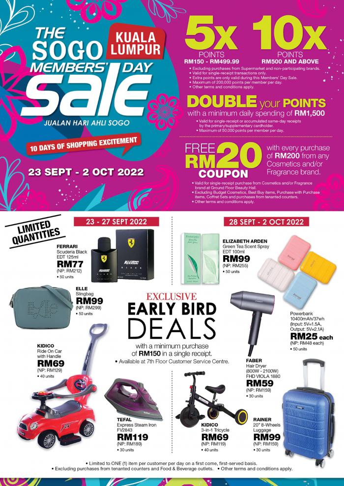 SOGO Kuala Lumpur Members Day Sale Catalogue (23 Sep 2022 - 2 Oct 2022)