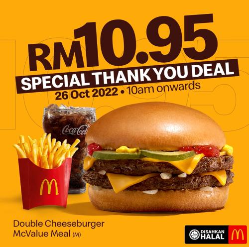 Mcdonald S Double Cheeseburger For Rm10 95 Promotion 26 Oct 2022