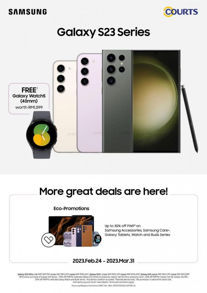 COURTS Samsung Galaxy S23 Series Promotion (24 Feb 2023 - 24 Feb 2023)