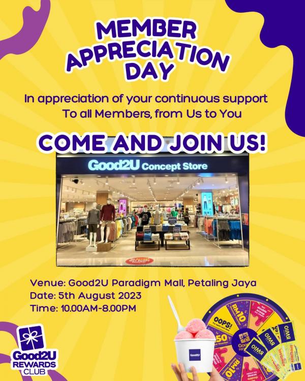 Good2U Paradigm Mall PJ Member Appreciation Day Sale (5 Aug 2023)