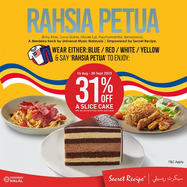 Secret Recipe Merdeka Rahsia Petua 31% OFF Slice Cake Promotion (16 Aug ...