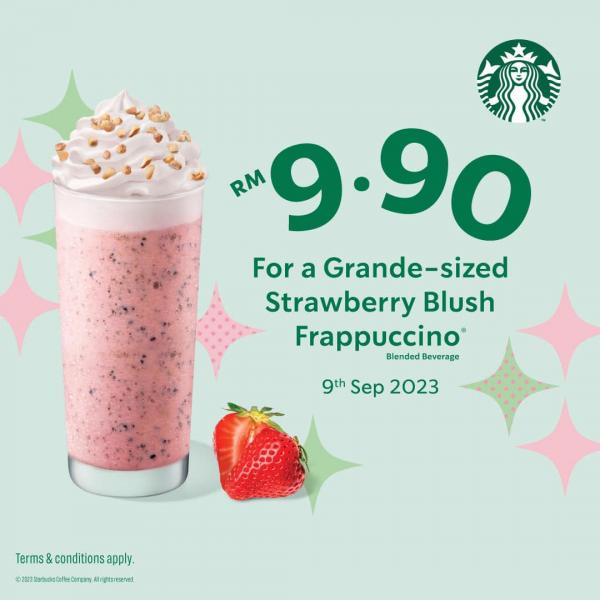 Starbucks 9.9 Strawberry Blush Frappuccino Promotion: RM9.90 for First ...