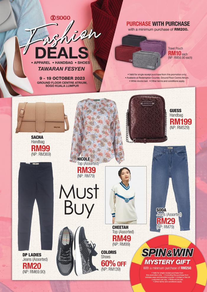 SOGO KL Sale: Fashion Deals (9 Oct 2023 - 19 Oct 2023)
