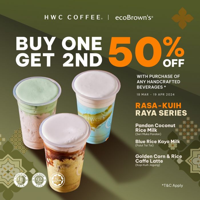 HWC Coffee Raya Promotion Buy 1 Rasa-Kuih Raya Get 2nd 50% OFF (18 Mar ...