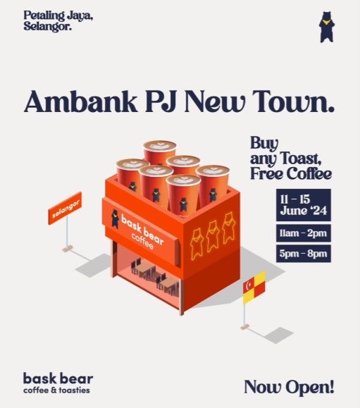 Bask Bear Coffee PJ New Town Opening: Free Coffee with Any Toast ...