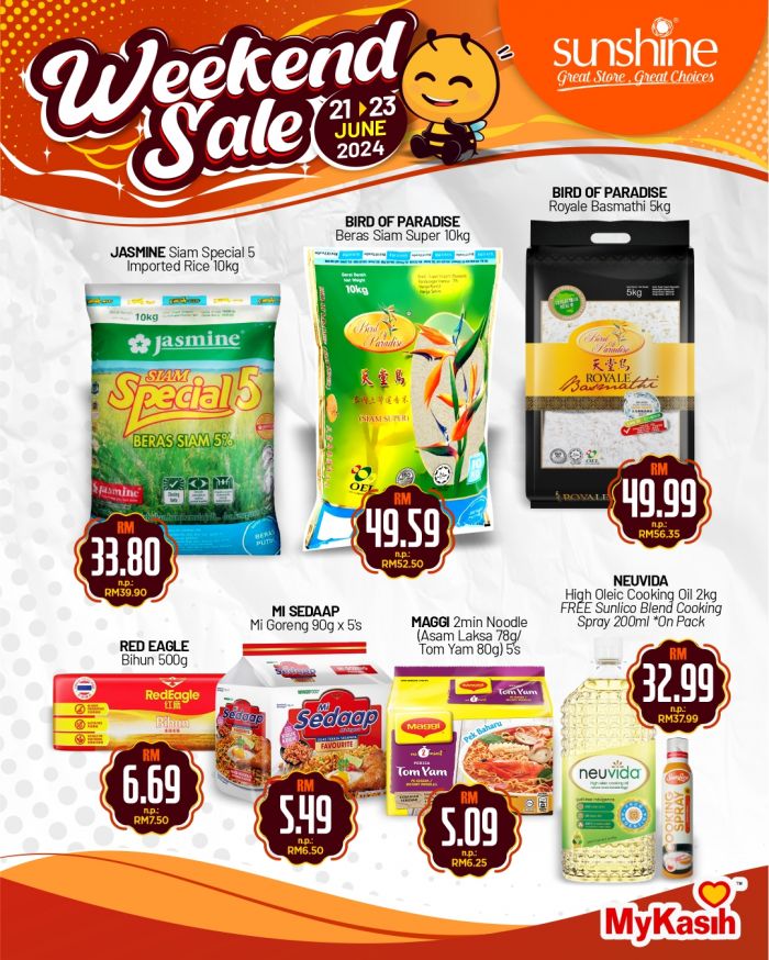 Sunshine Weekend Promotion from 21-23 June 2024