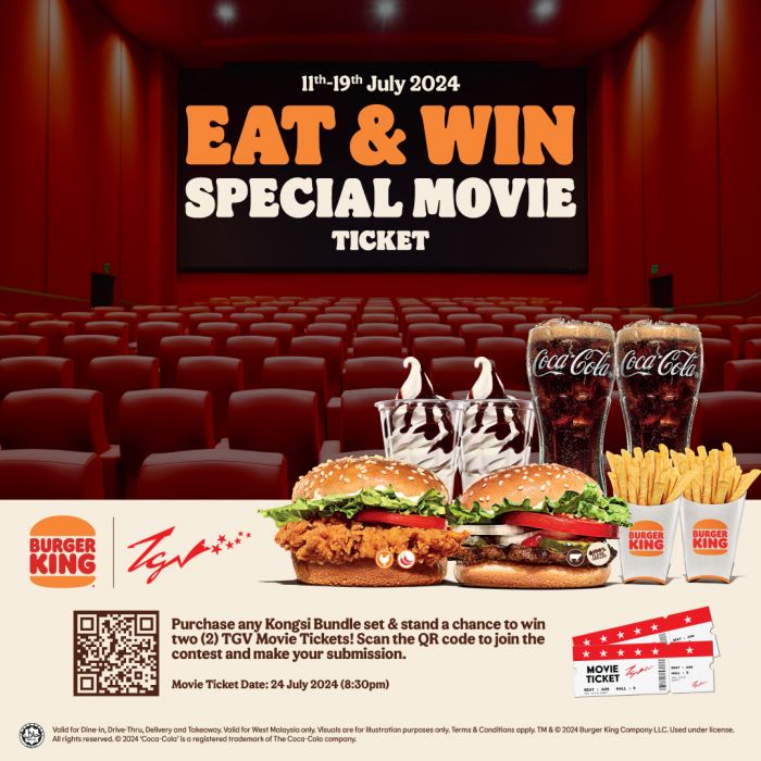 Burger King Eat & Win: Win TGV Movie Tickets with Kongsi Bundle (11-19 ...