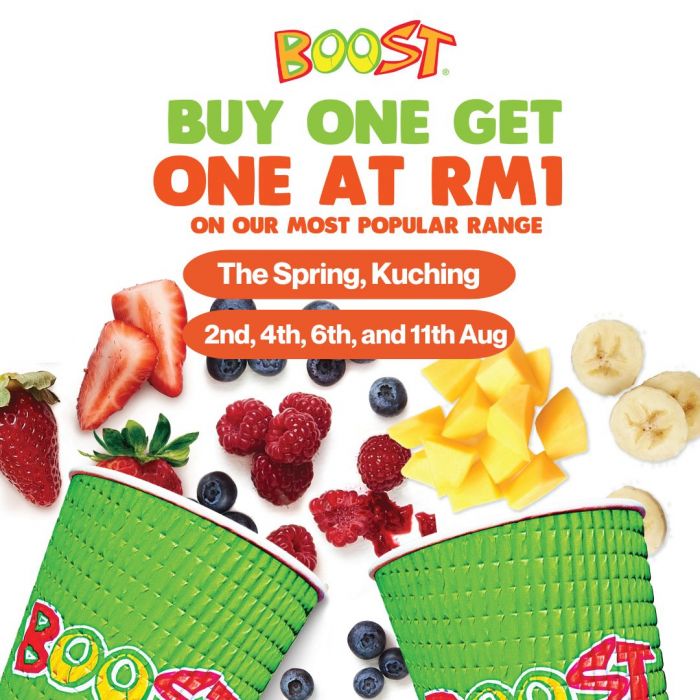 Boost Juice The Spring Kuching Grand Opening: Buy 1 Get 1 for RM1 ...