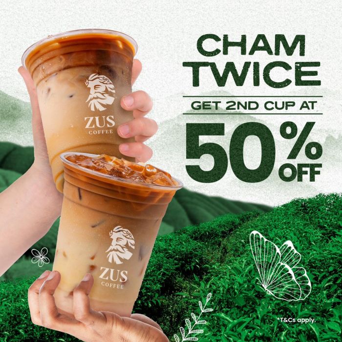 ZUS Coffee Promotion: 50% OFF 2nd Cup Cham Latte (5-11 August 2024)