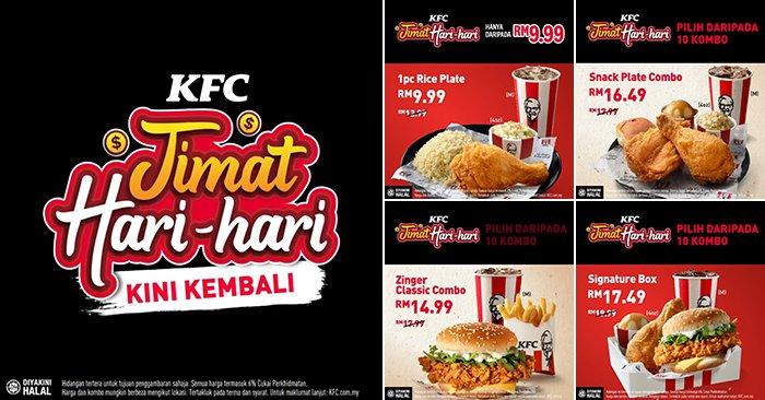 KFC Jimat Hari-Hari Promotion: Enjoy Affordable Meals Starting from RM9.99!