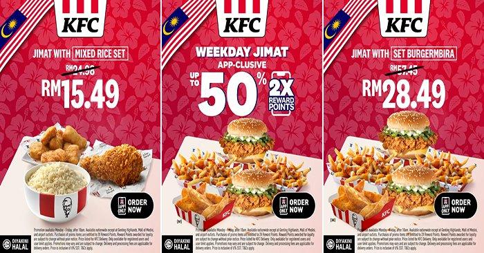 KFC Weekday Jimat App-Exclusive Promotion - Up to 50% OFF