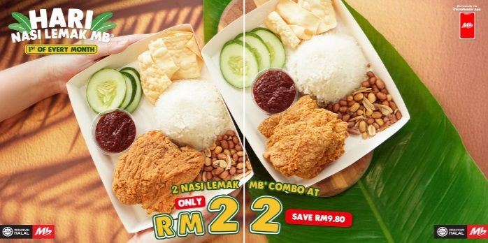 Marrybrown Nasi Lemak Promotion: Get 2 Nasi Lemak for RM22 on 1 November 2024!