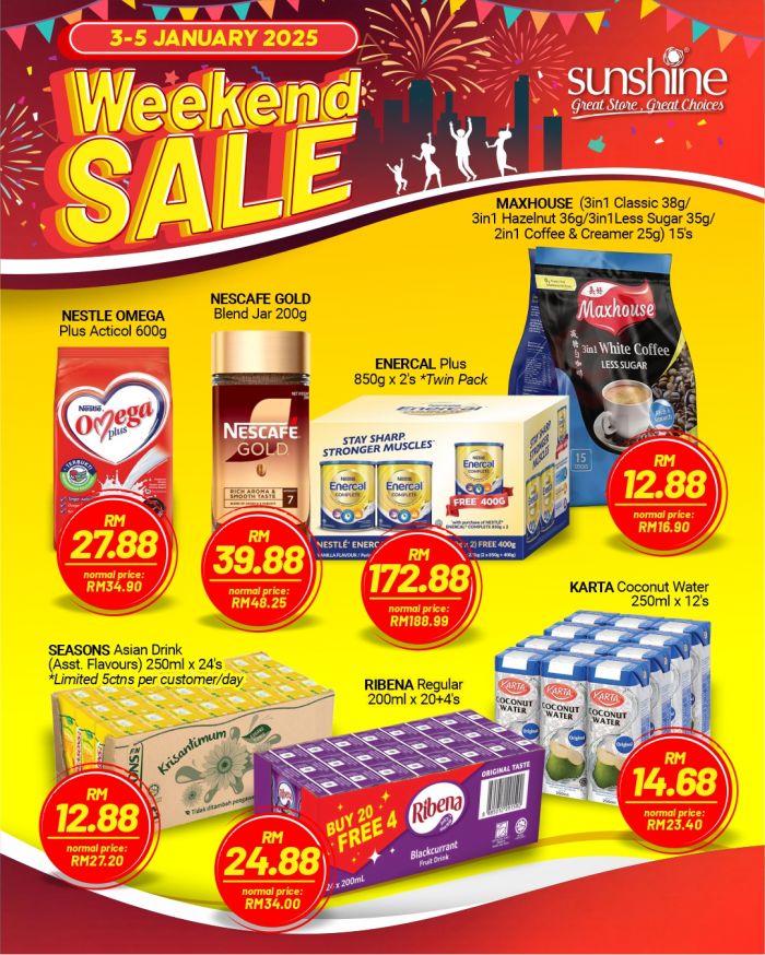 Sunshine Weekend Promotion (3-5 January 2025)