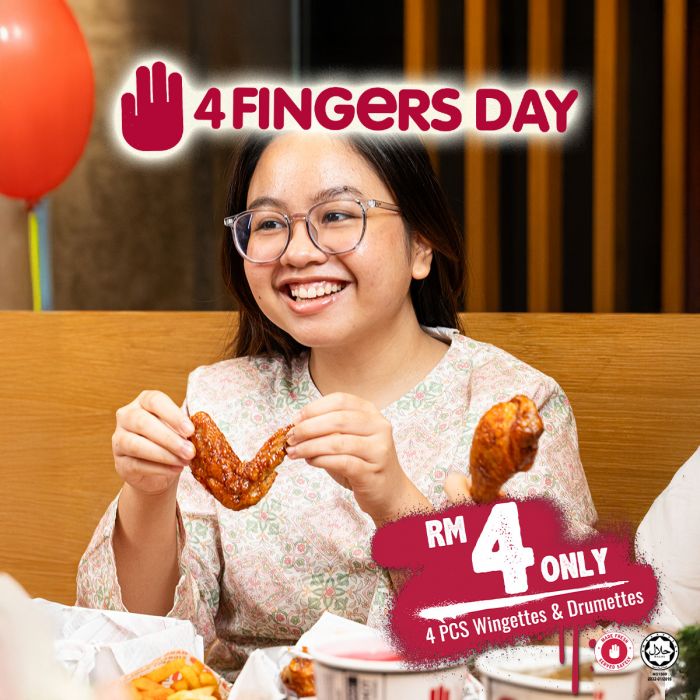 4Fingers Day RM4 Chicken Promotion Only on 4 April 2025