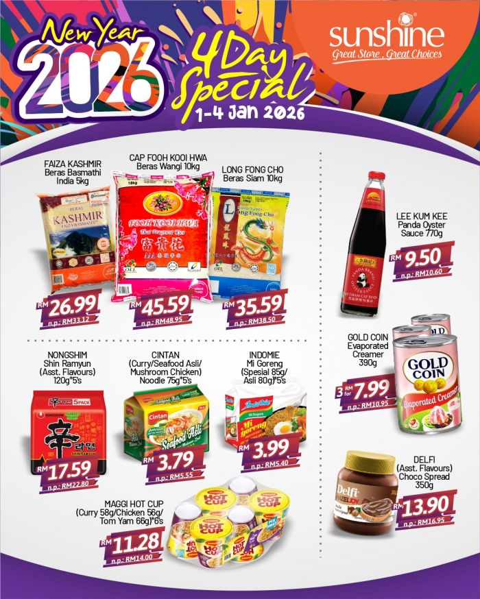 Sunshine New Year Promotion: 4-Day Supermarket Special | 1-4 Jan 2026