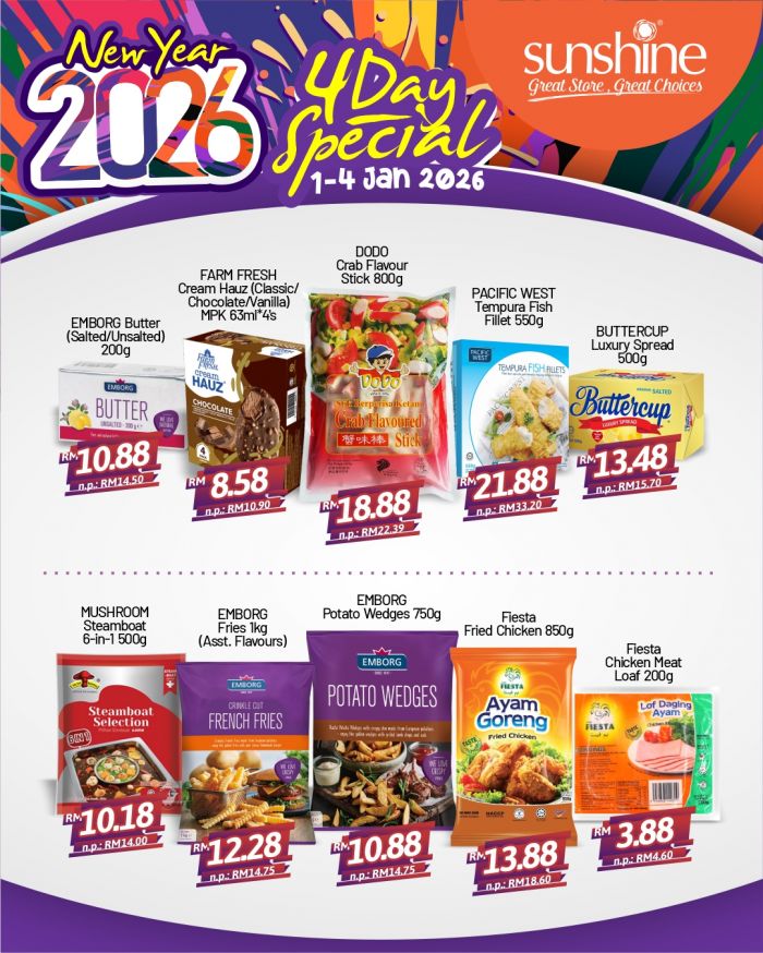 Sunshine New Year Promotion: 4-Day Supermarket Special | 1-4 Jan 2026