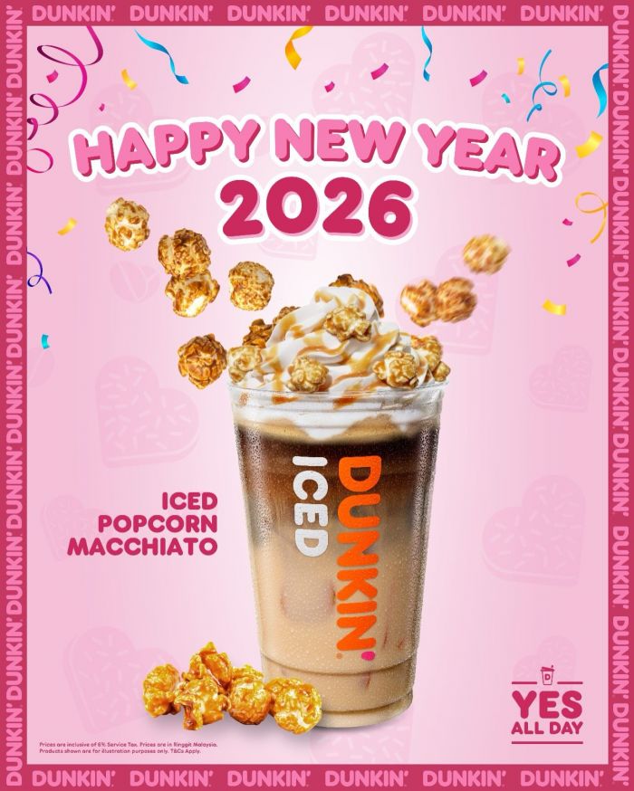 Dunkin’ Donuts New Year Special: Iced Popcorn Macchiato Combo RM20.26 ...