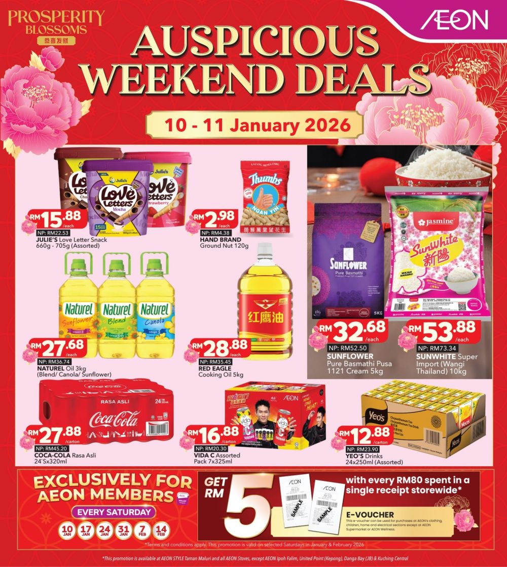 AEON CNY Weekend Promotion: Rice, Oil & Drinks | 10-11 Jan 2026