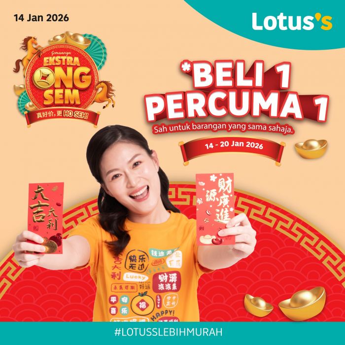 Lotus’s Promotion: Buy 1 Free 1 Fresh Items & Bakery | 14-20 January 2026