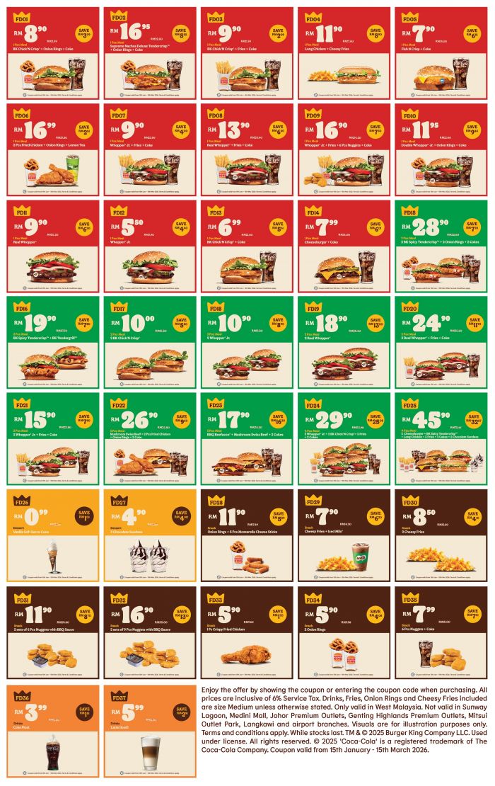 Burger King Coupon: Save Up To RM32 | 15 January - 15 March 2026