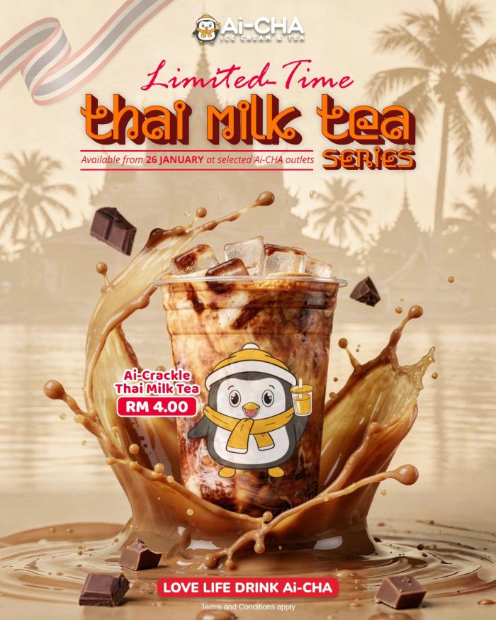 Ai-CHA Limited-Time Thai Milk Tea Series: Ai-Crackle Thai Milk Tea RM 4 ...